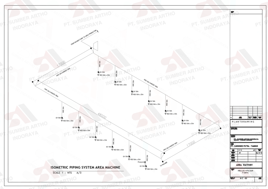 Drawing Installation Piping System and Pump - Sumber Artho Indoraya (SAI)