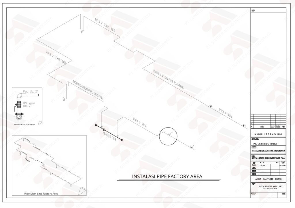 Drawing Modification Piping New Main Line Production - Sumber Artho ...
