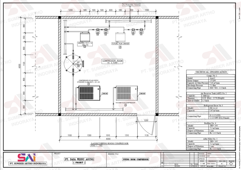 Drawing Installation Piping System - Sumber Artho Indoraya (SAI)