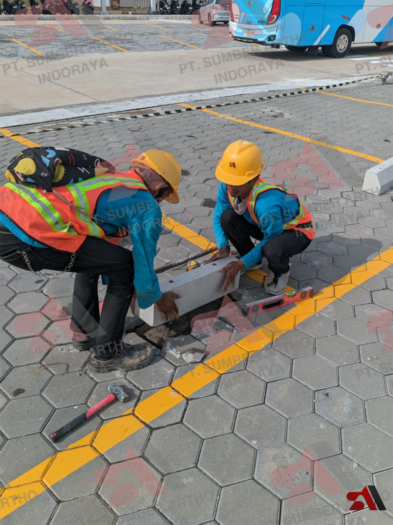 Car Stopper Installation | PT. Lami Packaging IndonesiaI